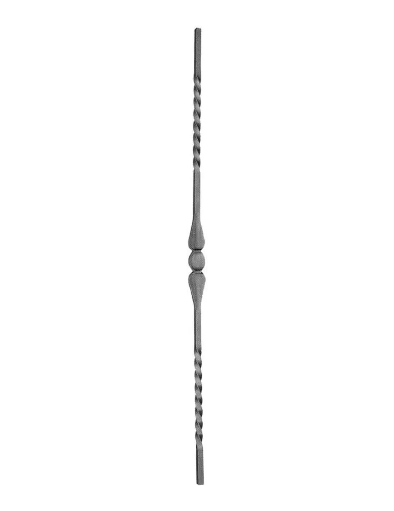 Balustre TORSADE Longueur 950 Section 14x14 ACIER FER FORGE Ref: BE...